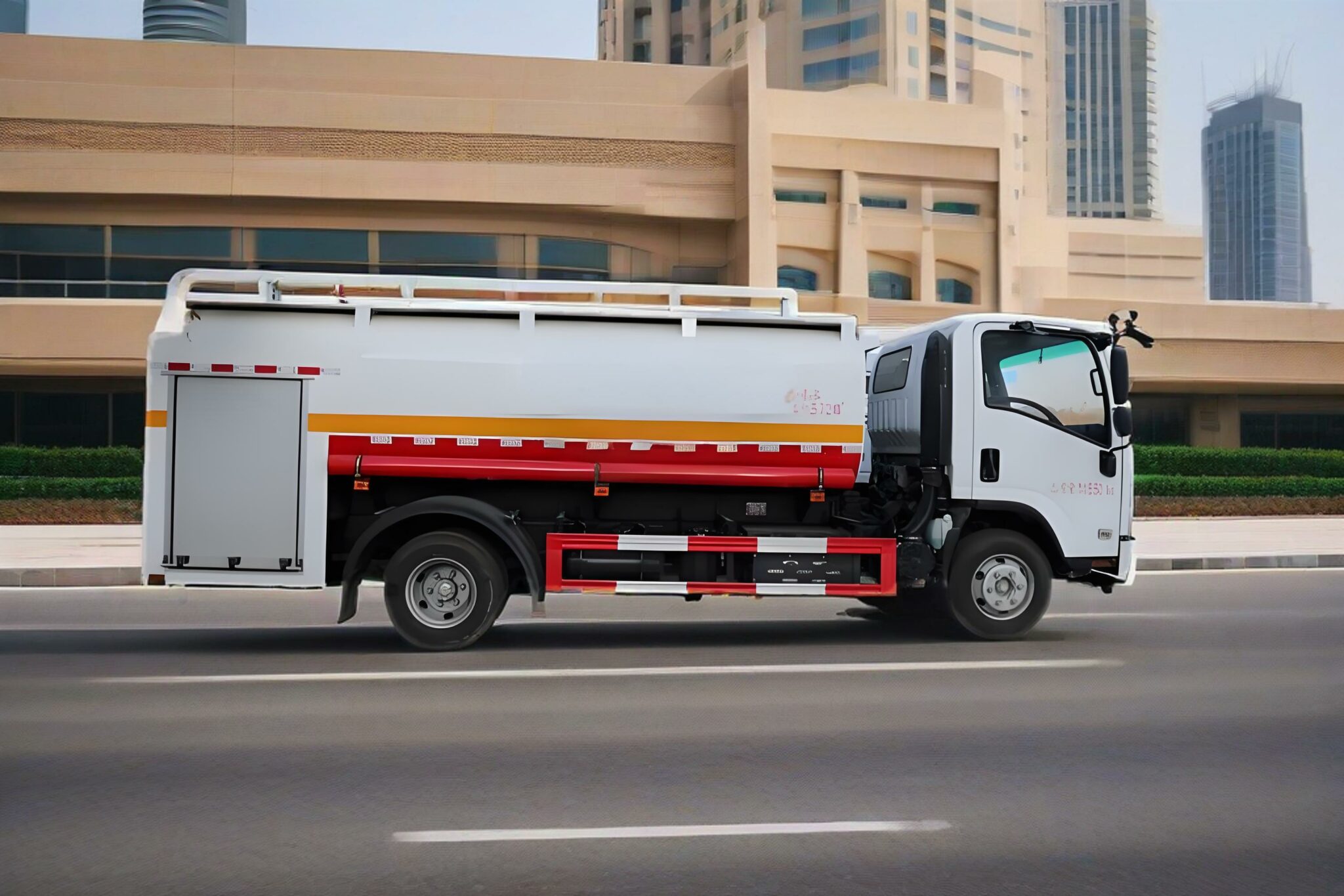 Saudi Mega-City NEOM Deploys ISUZU Hybrid Sprinkler Trucks for Desert ...